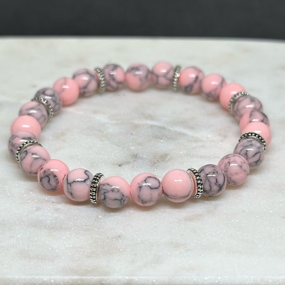 Jewelry | Pink Howlite Healing Crystal Bracelet | Poshmark